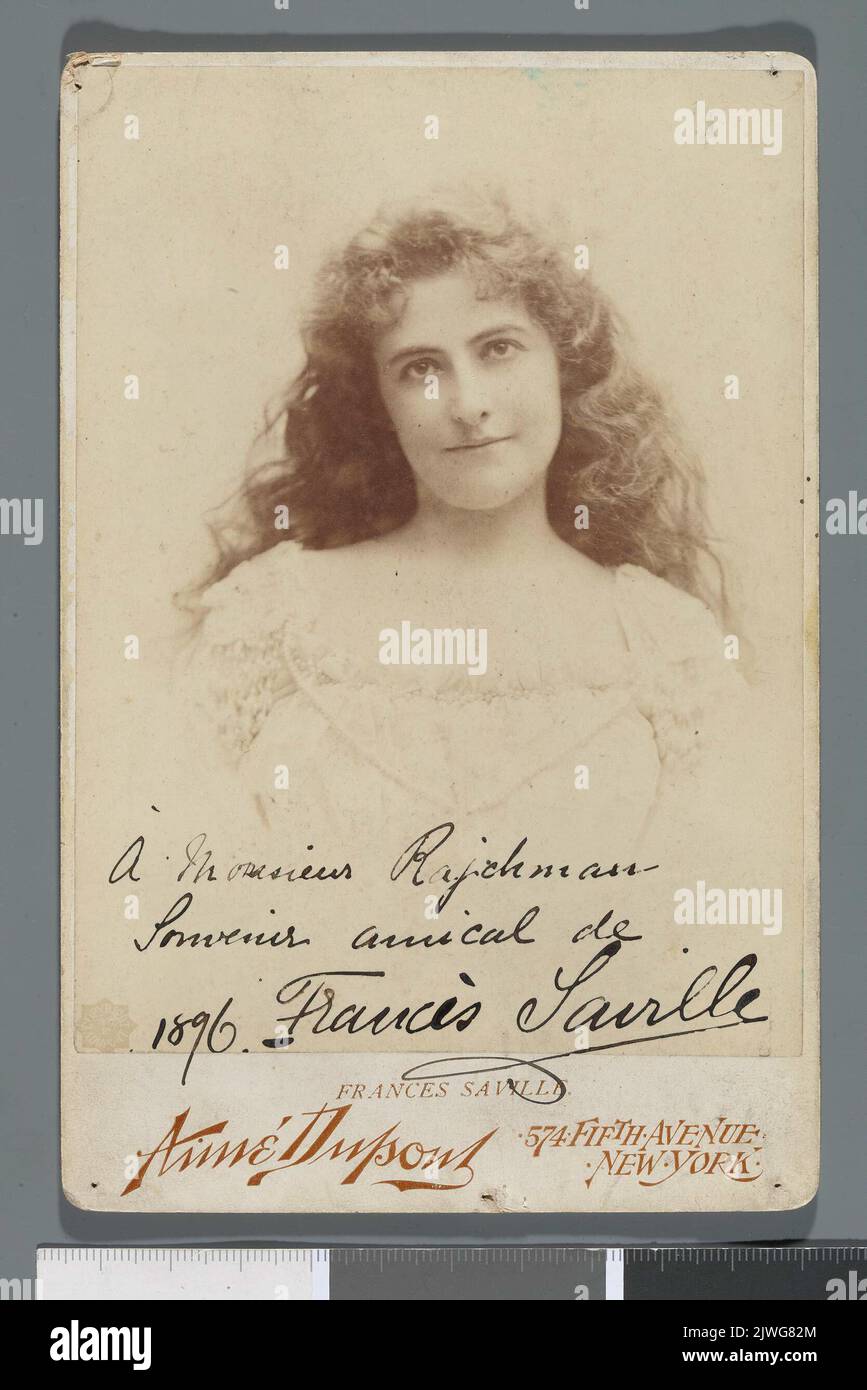 Portrait of Frances Saville (1862-1935), singer – photograph with ...