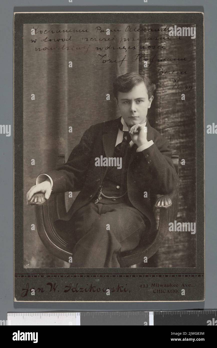 Portrait of Józef Hofmann (1876-1957), pianist, composer (view from the ...