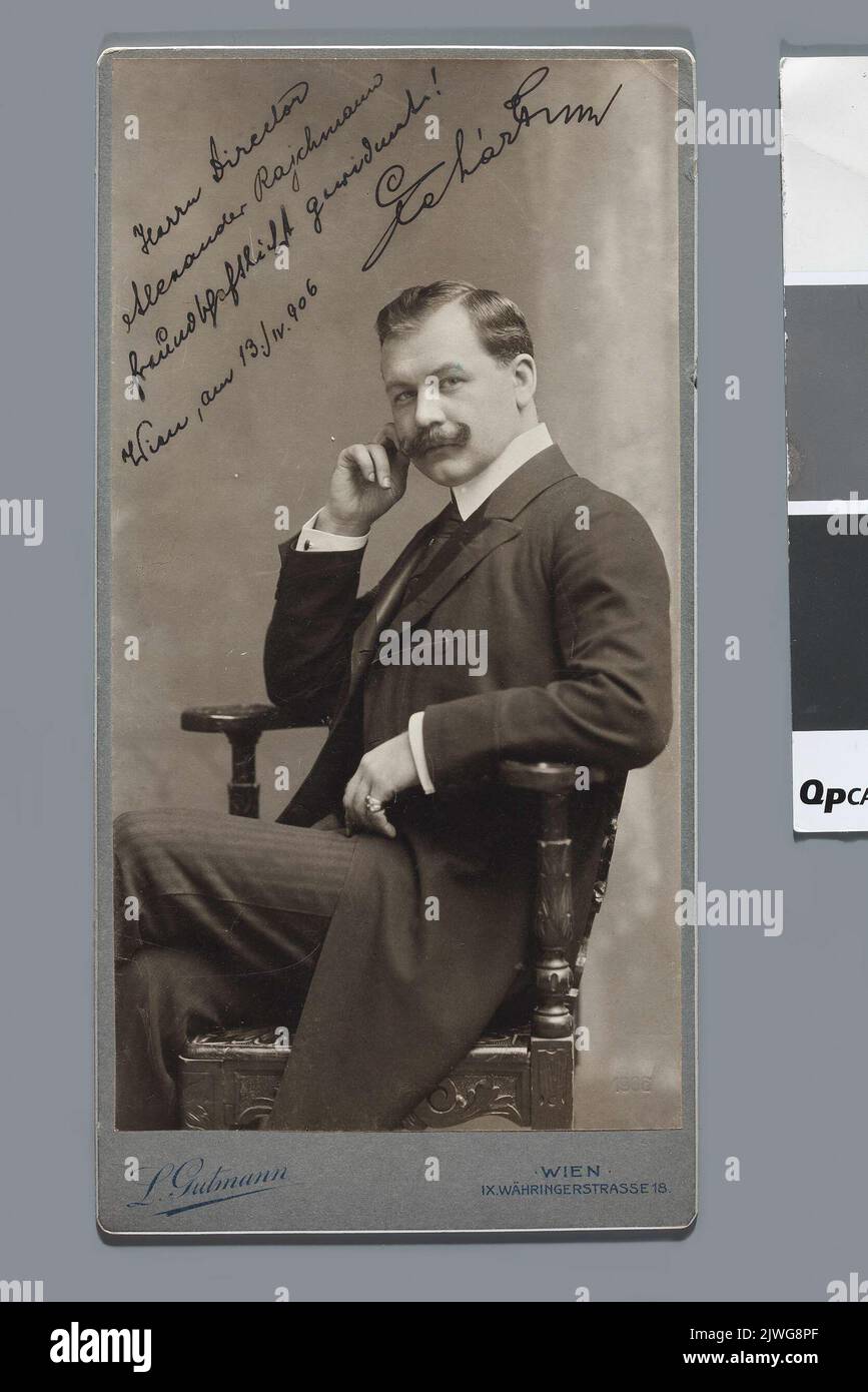 Portrait of Franz Lehár (1870-1948), Hungarian composer (sitting in an ...