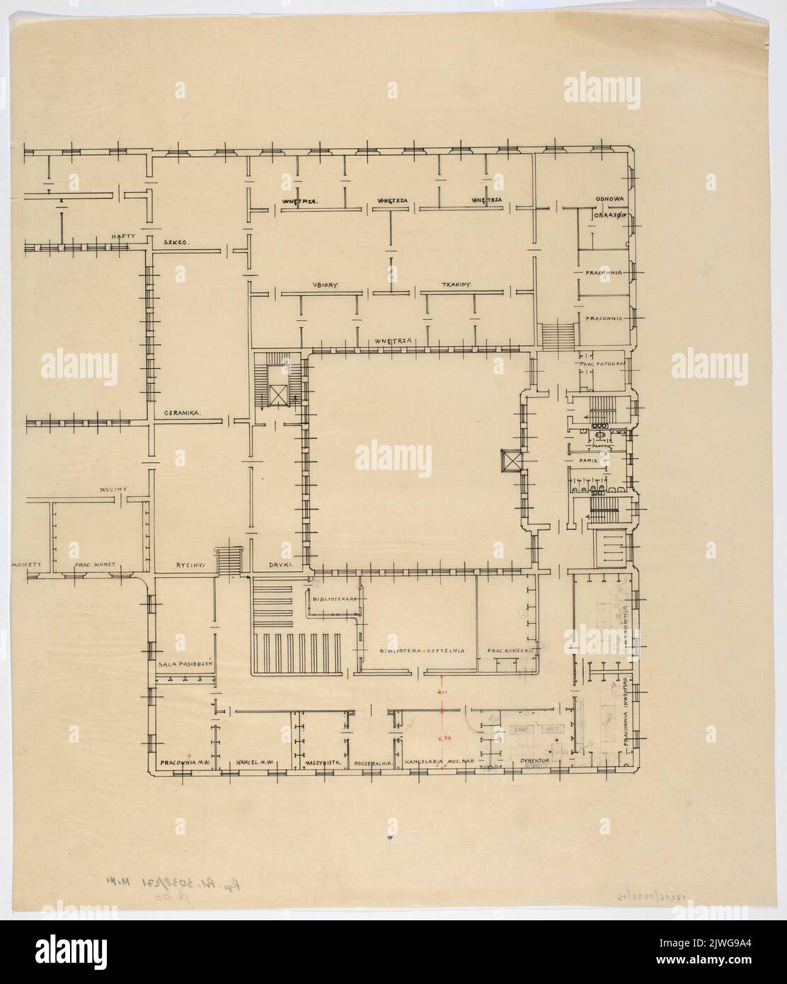 Warsaw. National Museum. Building plan. Floor II - western part of the ...