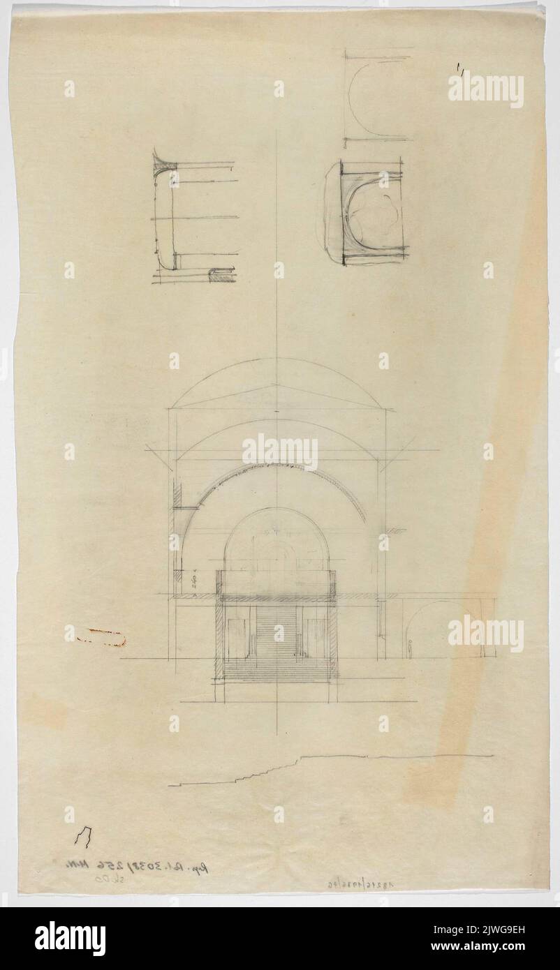 Warsaw. National Museum. Preliminary design (version II). Cross section ...