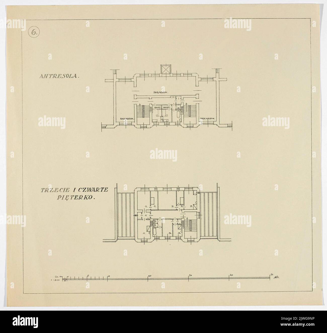 Warsaw. National Museum. Building plan (drawing no. 6). Western ...