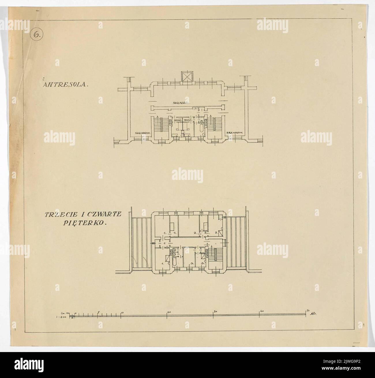 Warsaw. National Museum. Building plan (drawing no. 6). Western ...