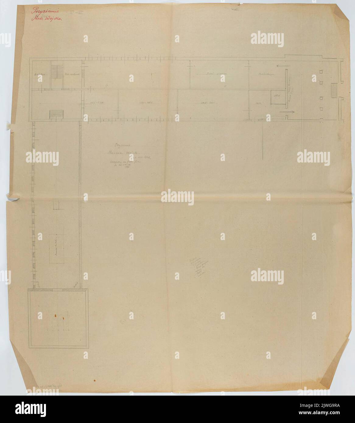 Warsaw. National Museum. Conceptual sketch. Left wing (parts VI and VII ...