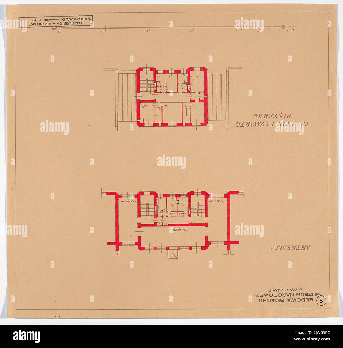 Warsaw. National Museum. Building plan (drawing no. 6). Western ...