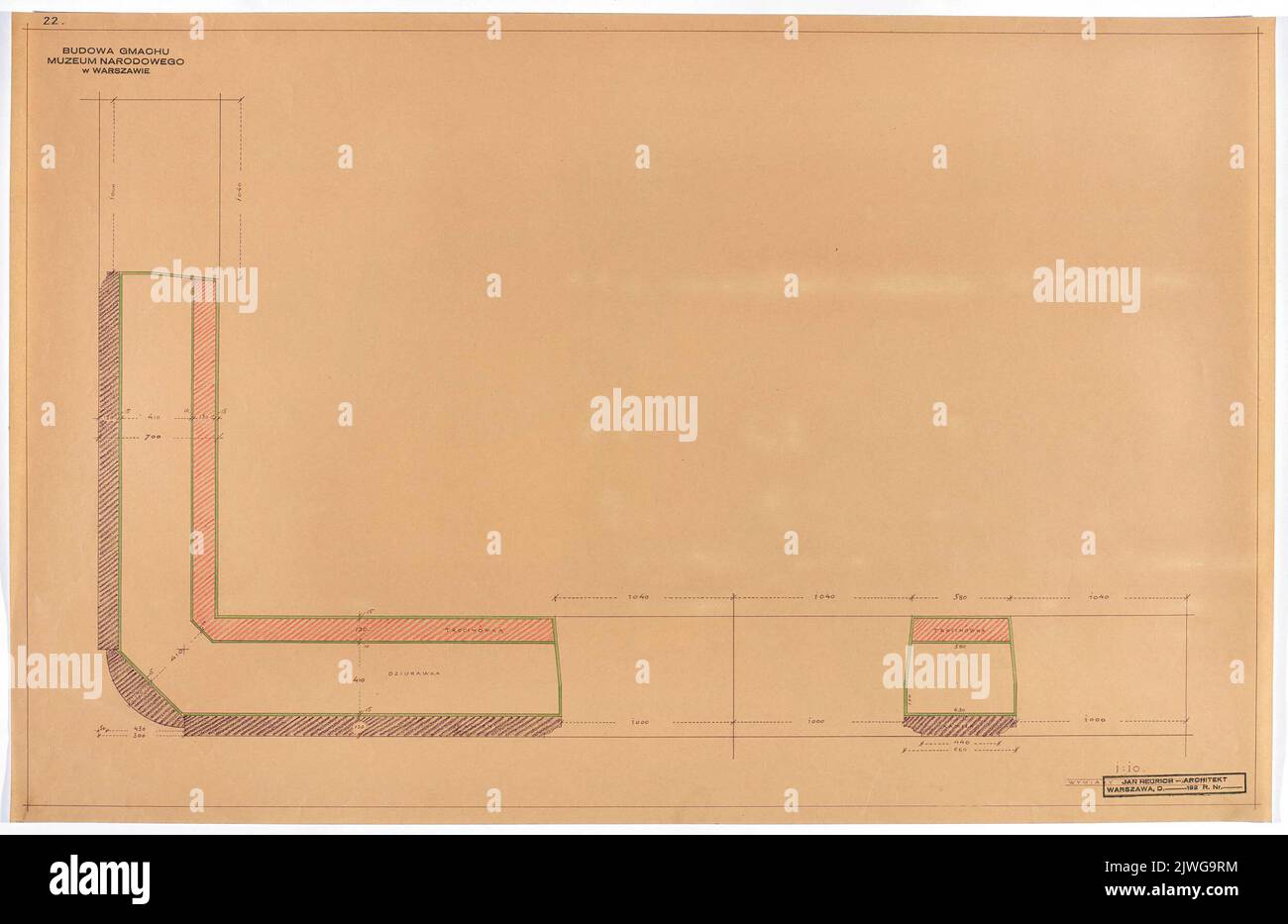 Warsaw. National Museum. Building plan (drawing no. 22). Wall ...