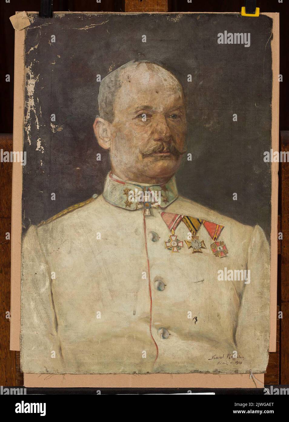 Portrait of a man in a uniform with orders. Rogalski, Karol (fl.ca 1910 ...