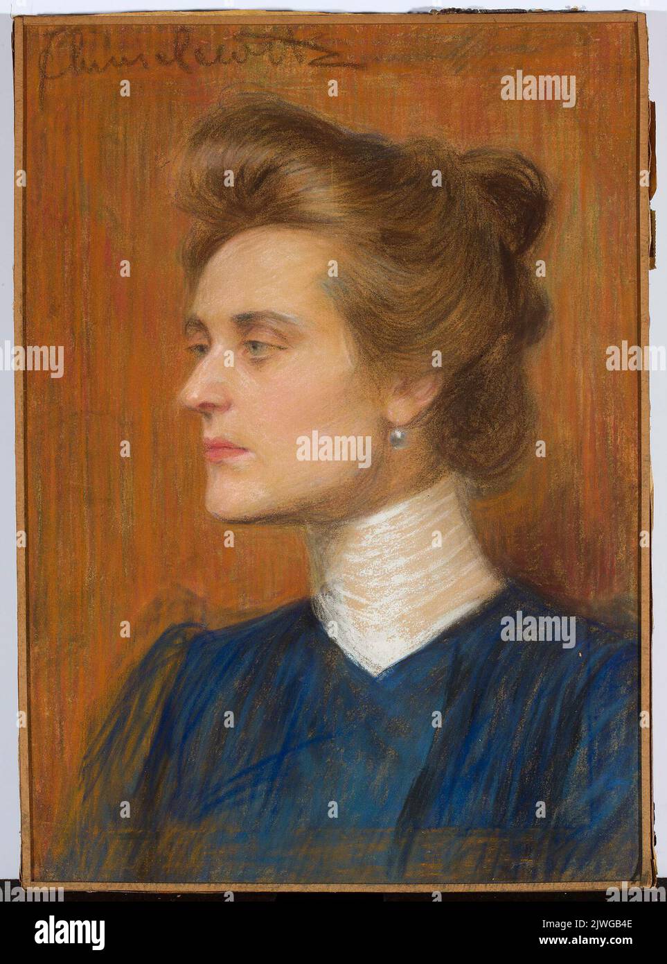 Female portrait. Chmielewski, Julian (1868-1934), painter Stock Photo ...
