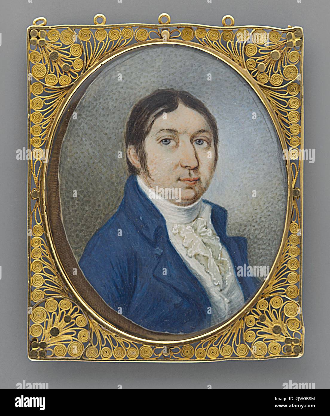 Portret mężczyzny w błękitnym surducie (miniatura współoprawna ...