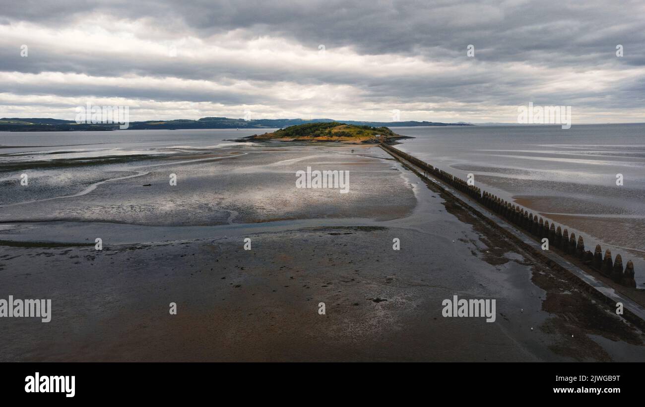 An aerial view of Cramond Island in Edinburgh, Scotland Stock Photo - Alamy