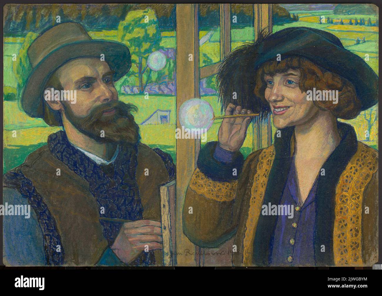 Soap bubbles. Rembowski, Jan (1879-1923), painter Stock Photo - Alamy