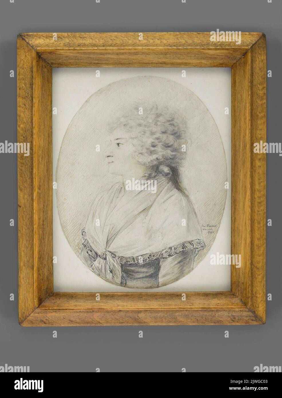 Portret starszej kobiety lewym profilem. Taubert, Gustav Friedrich ...