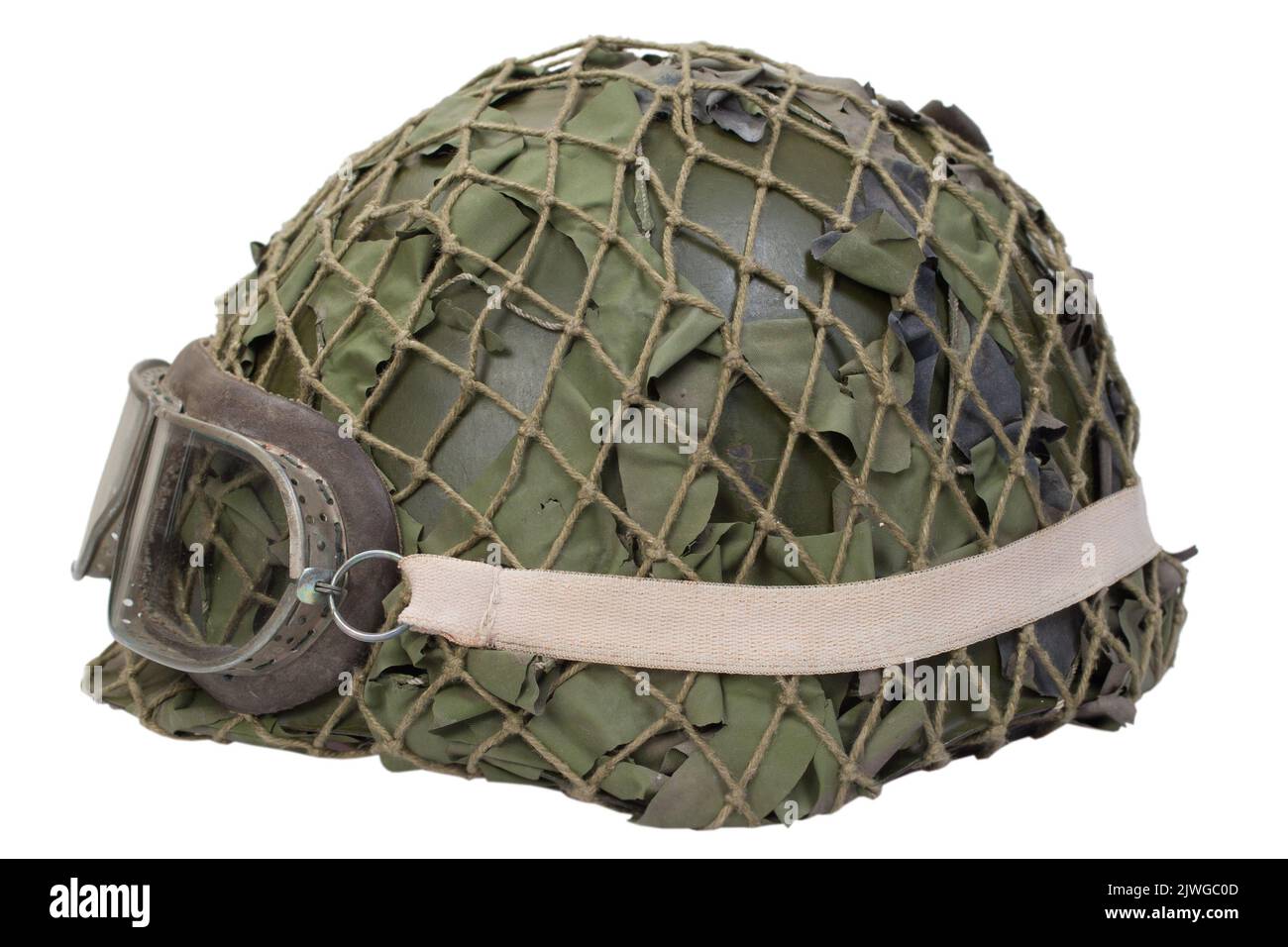 soviet army steel helmet with protective goggles and camouflage cover ...