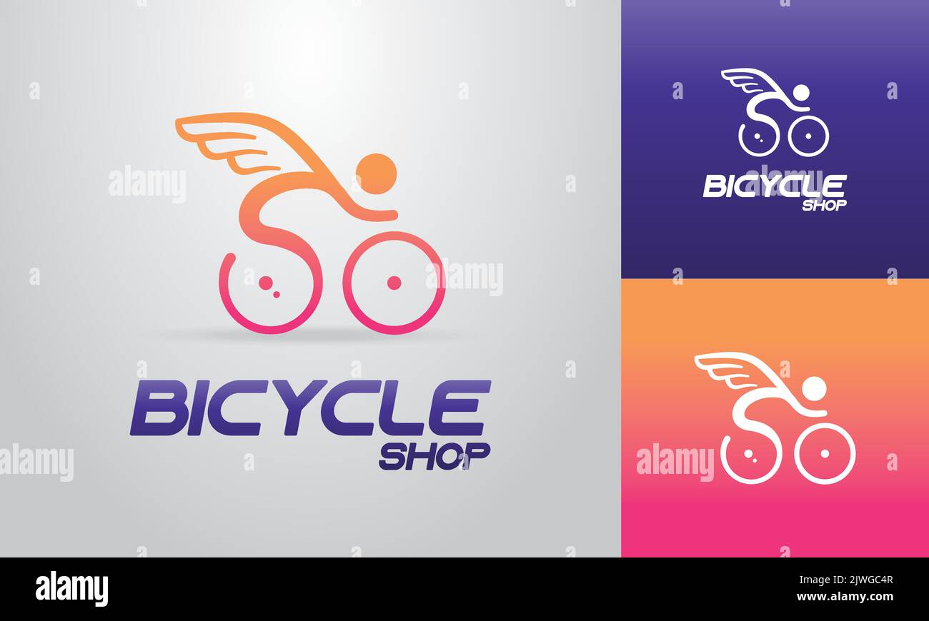 logo concept of a cyclist with wings Stock Vector Image & Art - Alamy