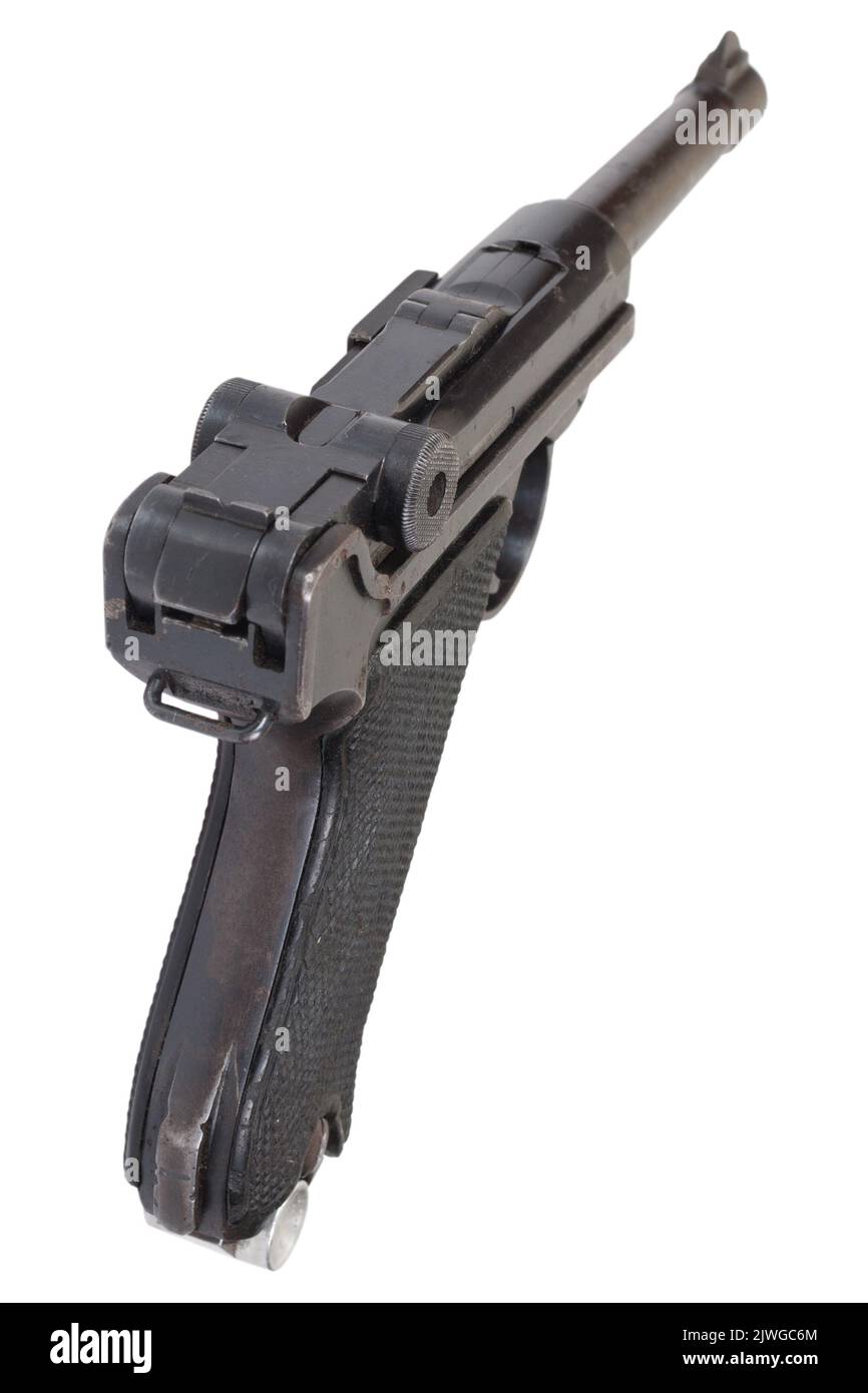 Luger P08 Parabellum handgun isolated on white background Stock Photo ...