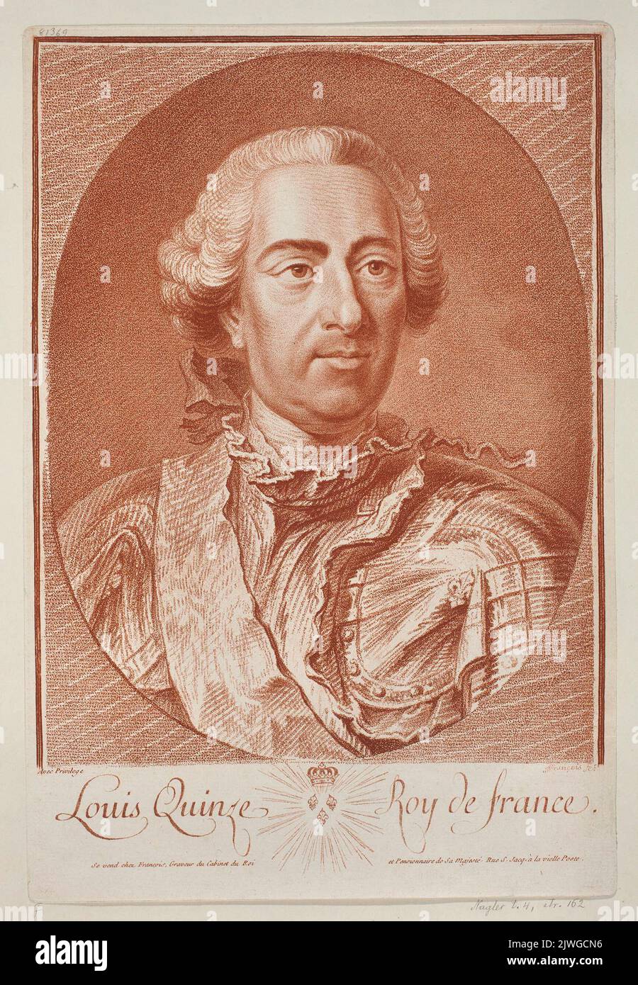 Portrait of King Louis XV. François, Jean-Charles (1717-1769), graphic ...