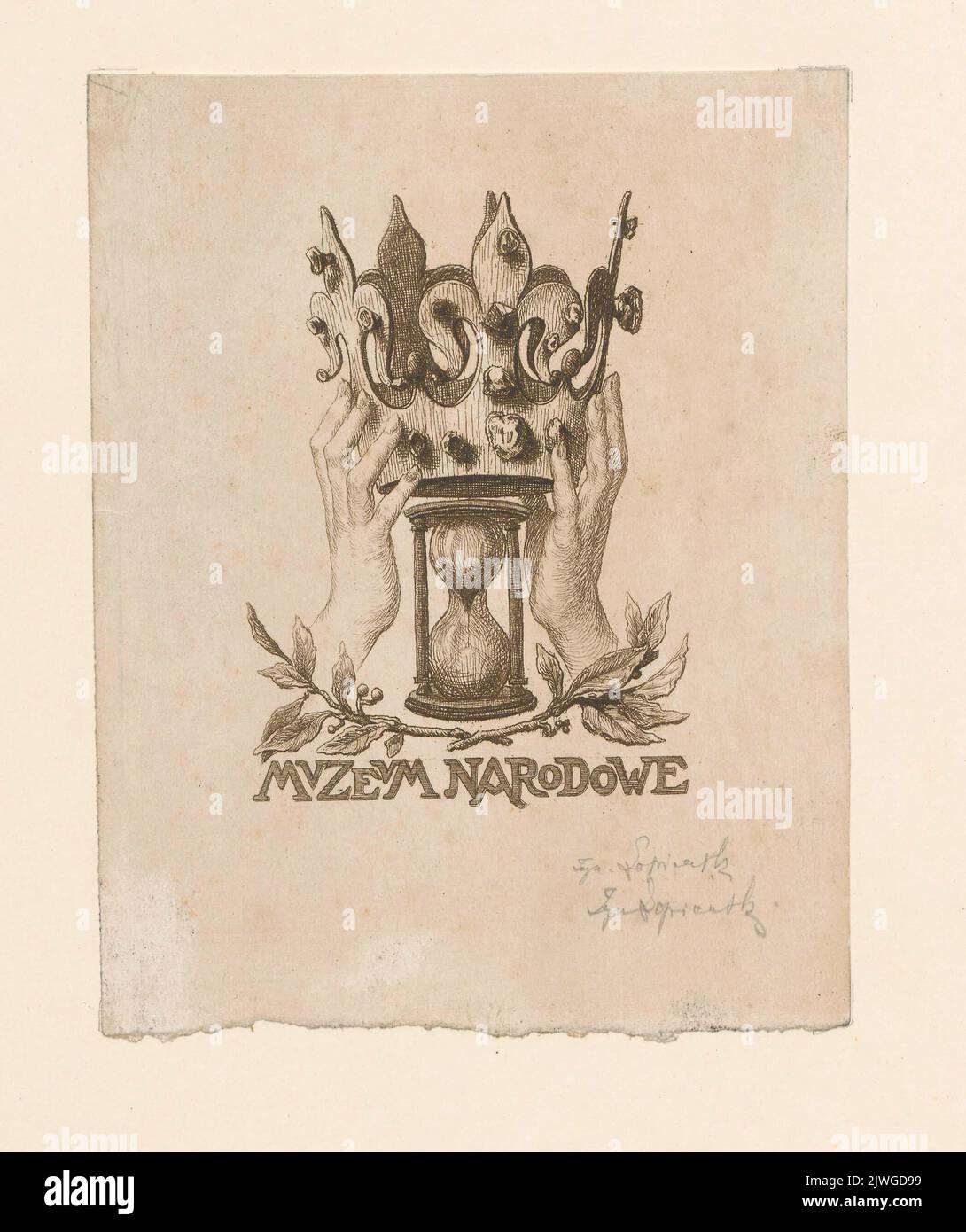 Bookplate of the National Museum in Krakow. Łopieński, Ignacy (1865 ...