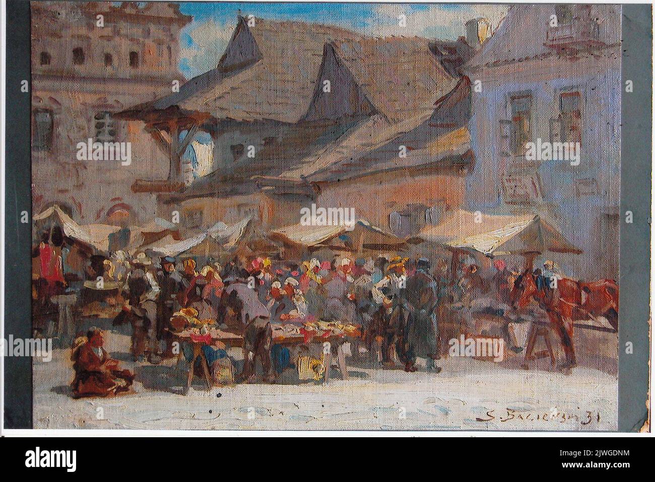 Market square in Kazimierz. Bagieński, Stanisław (1876-1948), painter ...