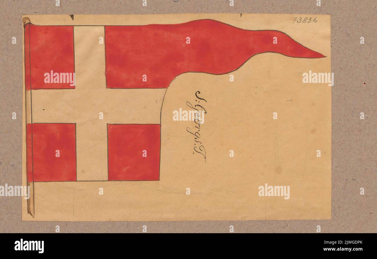 Heraldic flag of St. George in the year 1410, according to illustration ...