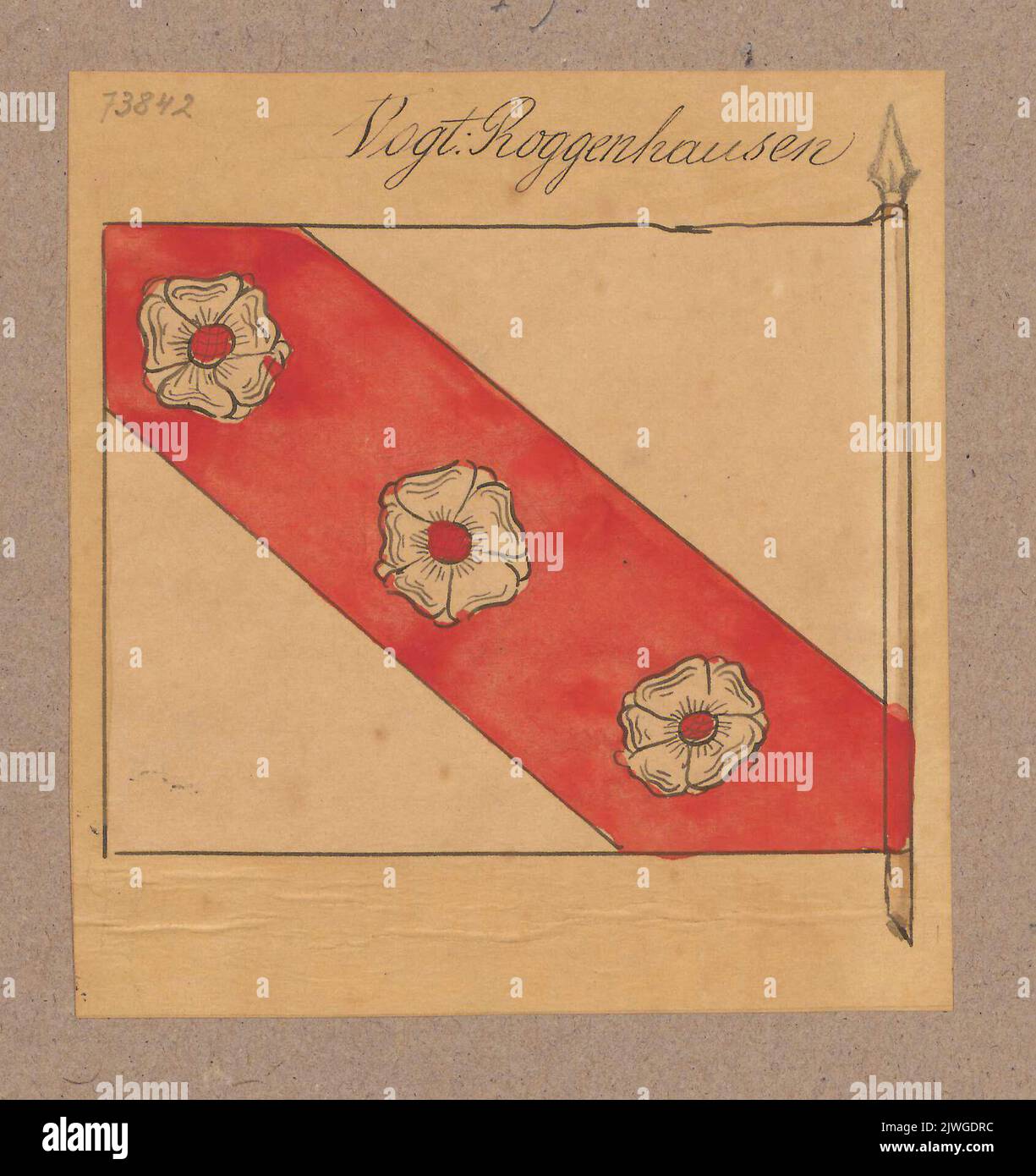 Heraldic flag of the leader and city of Rogoźno, taken in the year 1410 ...