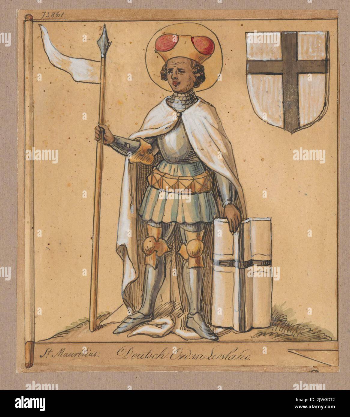 Heraldic flag of the Livonian master won at Dąbki in the year 1431 ...