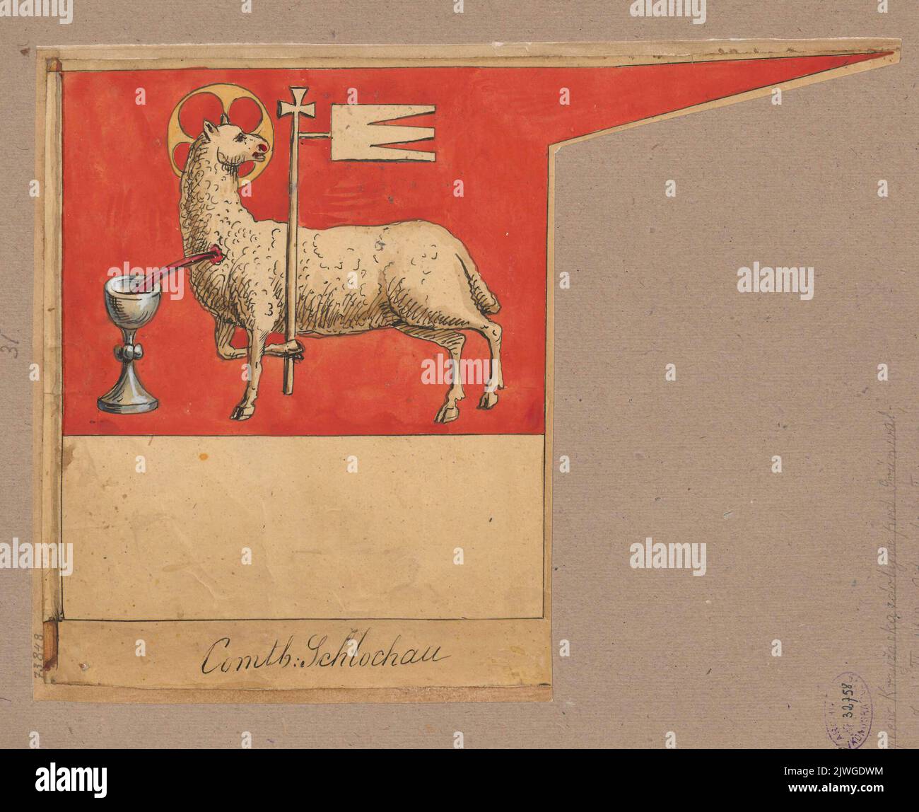 Heraldic Teutonic flag of the commander and city of Człuchów taken in ...