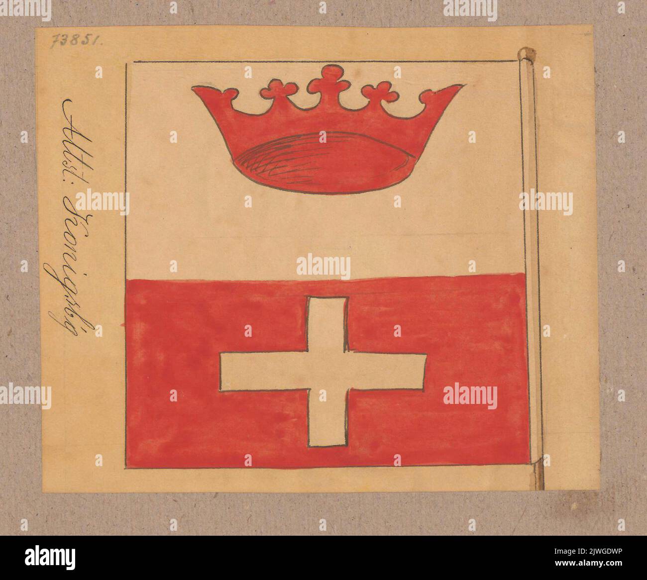Heraldic Teutonic flag of the Old City of Königsberg taken in the year ...