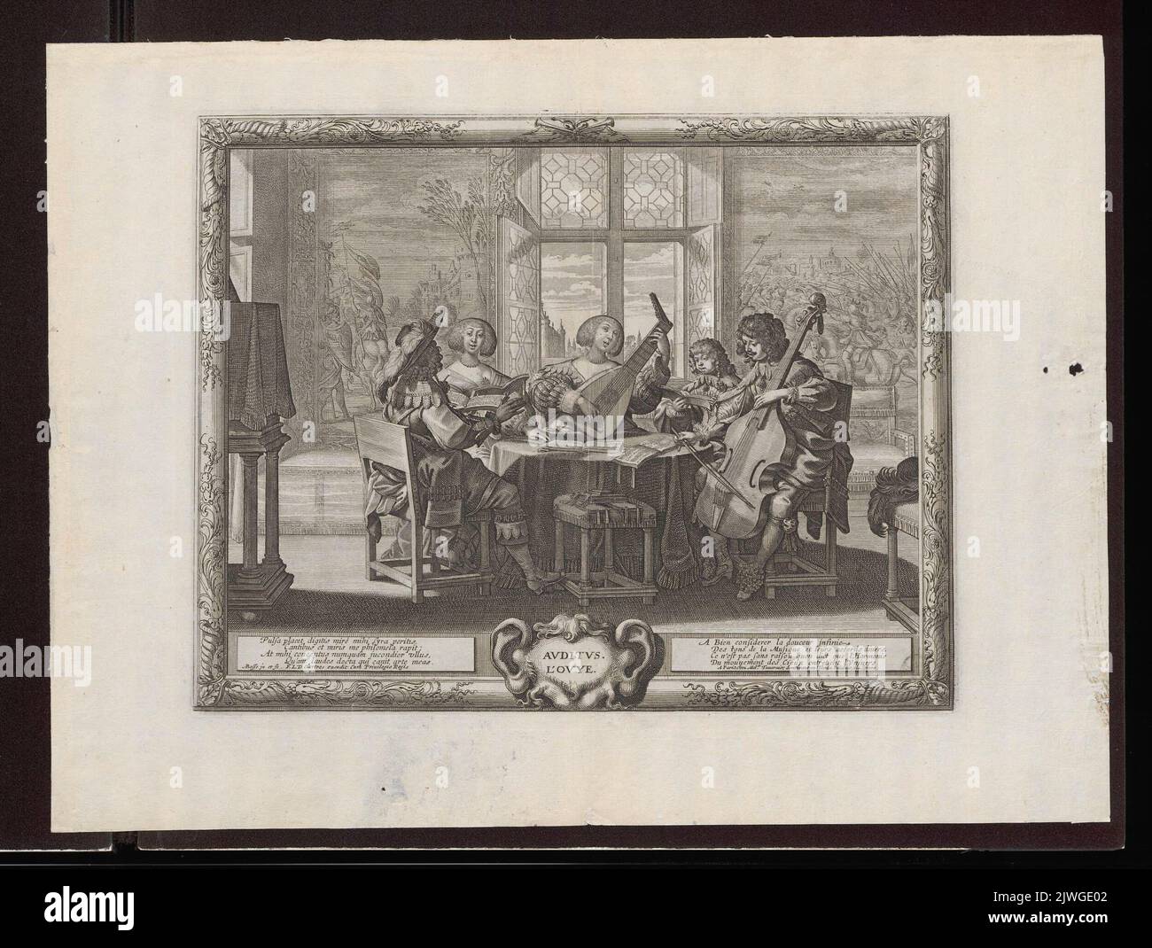 The allegory of hearing, AVDITVS. L'OVYE, from the cycle “The five ...
