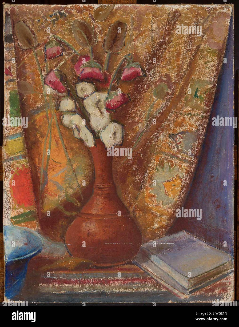 Flowers in a clay flower-vase. Makowski, Tadeusz (1882-1932), painter ...
