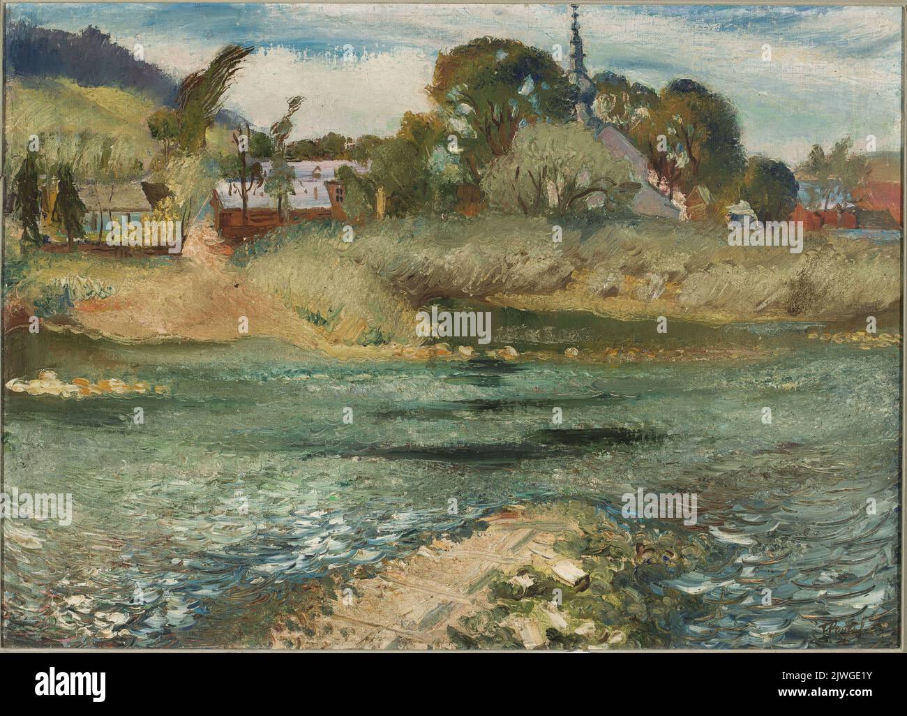 Landscape from Krościenko. Pautsch, Fryderyk (1877-1950), painter Stock ...