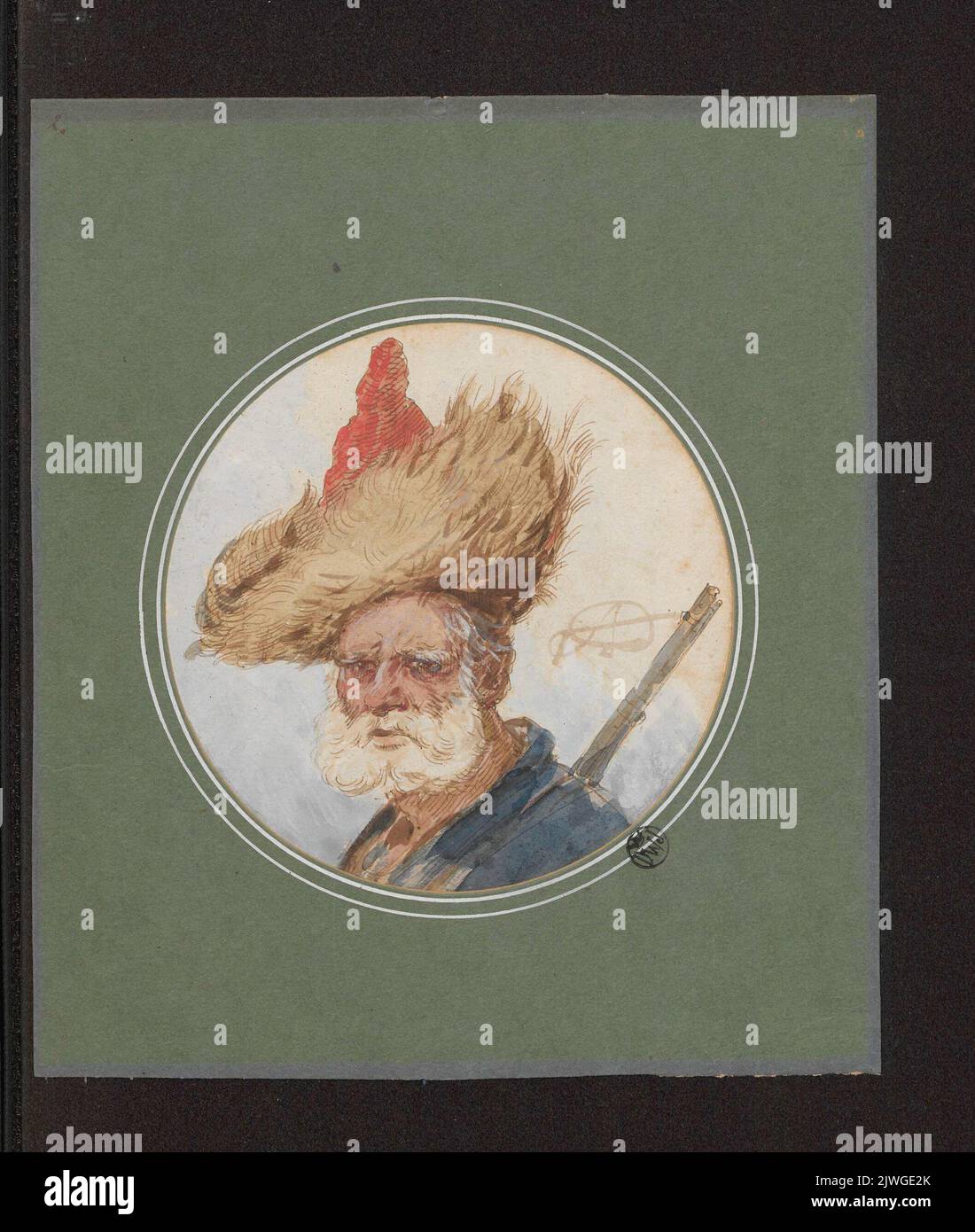 Cossack's head. Oborski, Aleksander (1779-1841), draughtsman ...