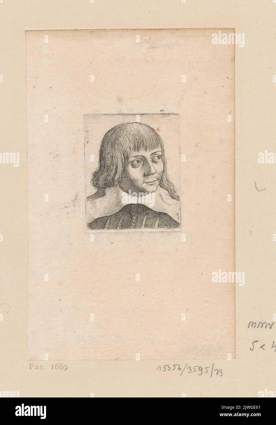 Head of a young man, turned slightly to the right. Hollar, Wenceslaus ...