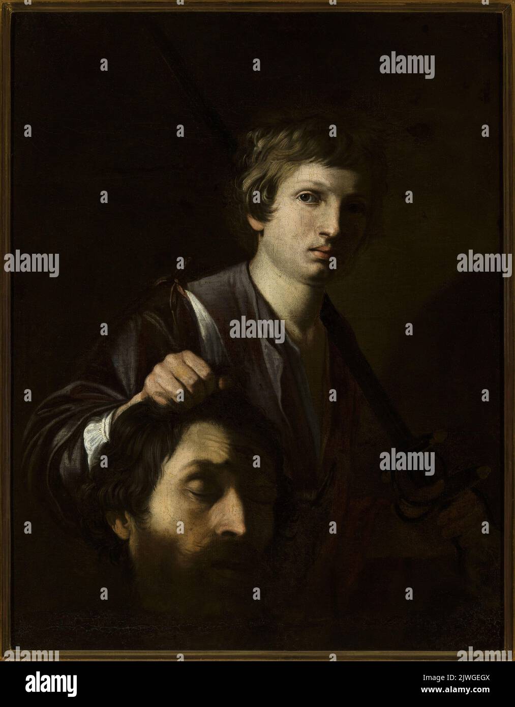 David with Goliath’s head. Tournier, Nicolas (1590-1629), painter Stock ...