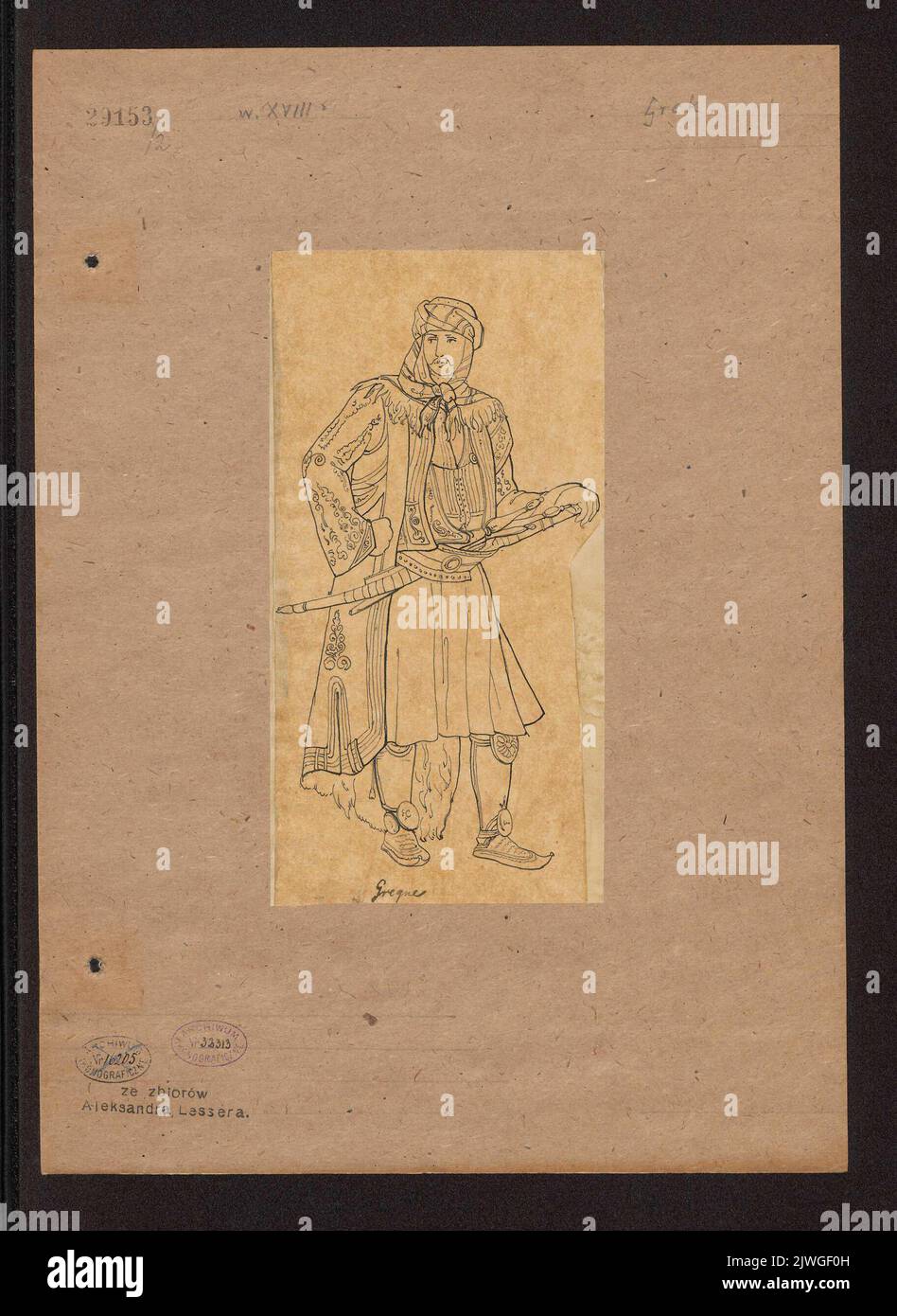 Greek warrior in attire from the 18th century. Lesser, Aleksander (1814 ...