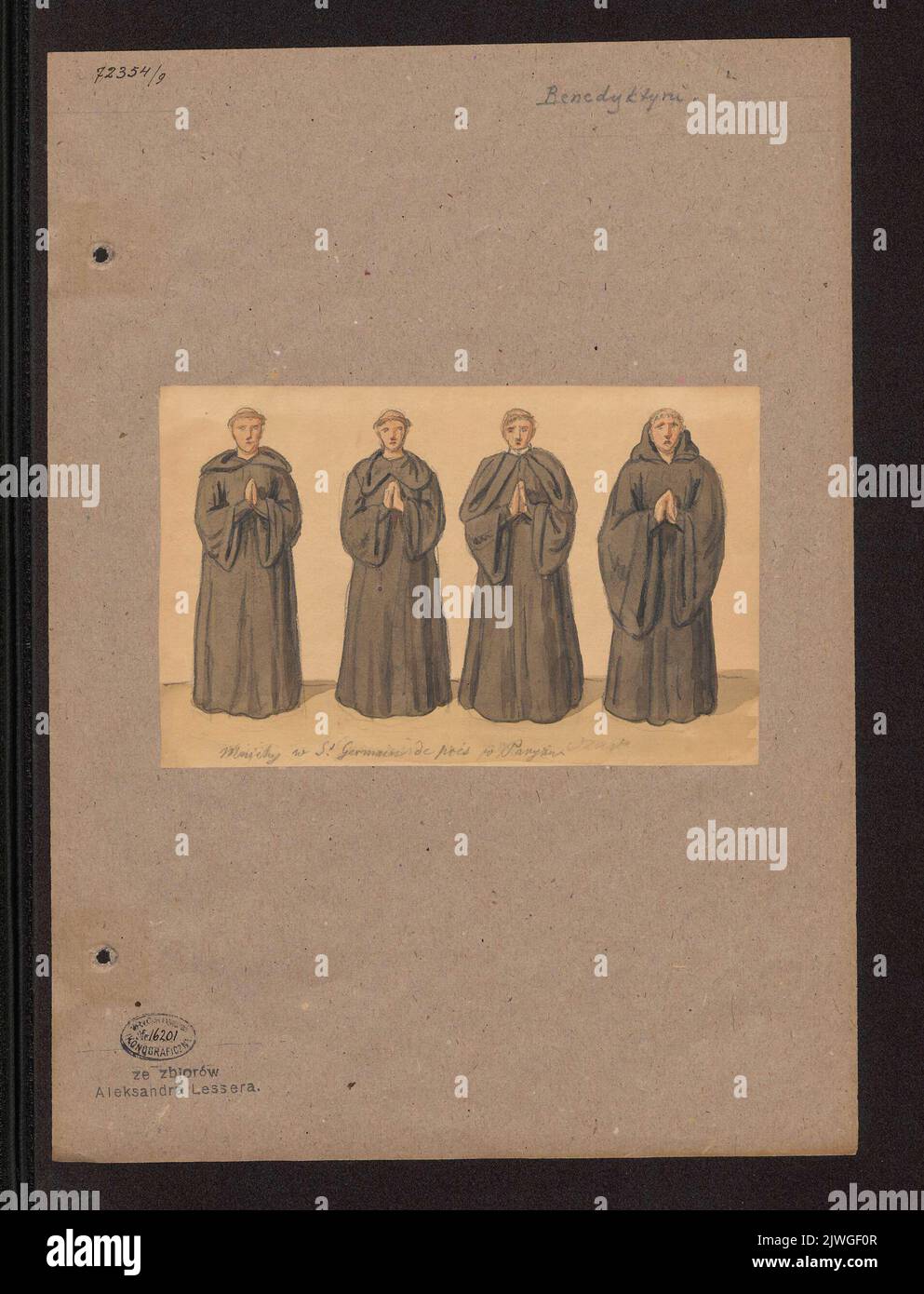 Four Benedictine monks from the abbey of Saint-Germain-des-Prés in ...
