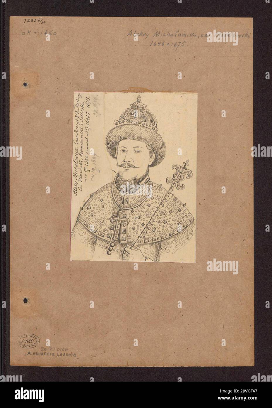 Portrait of Alexis of Russia, tsar of Russia. Lesser, Aleksander (1814 ...