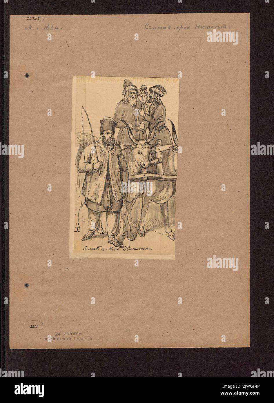 Chumak from the region of Uman, leading a carriage. Lesser, Aleksander ...