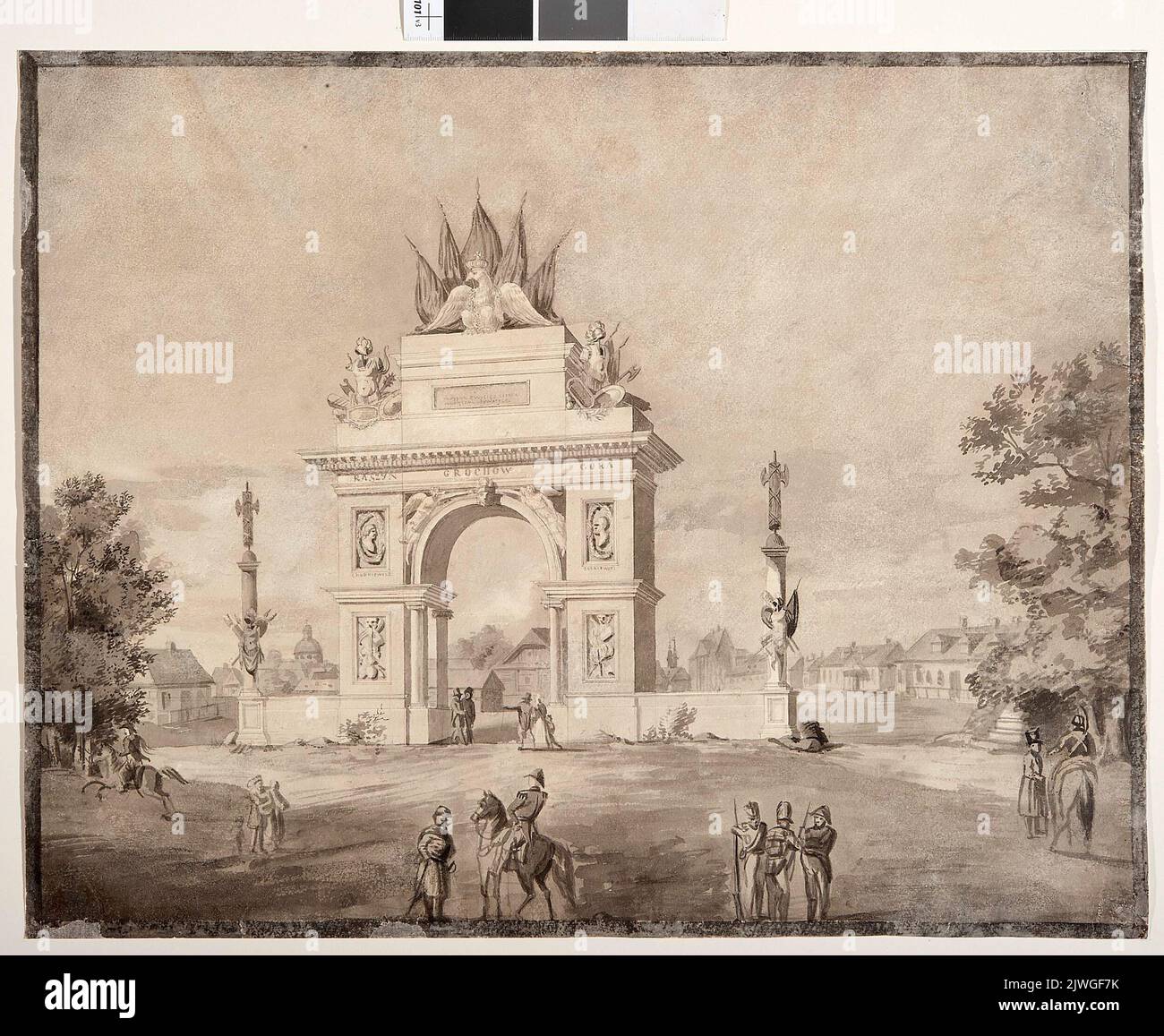 Triumphal Gate on the Three Crosses Square in Warsaw erected after the ...