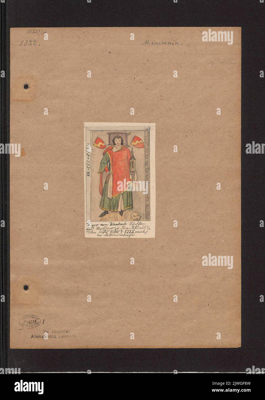 German burgher figure in attire from the 1st half 14th century. Lesser ...