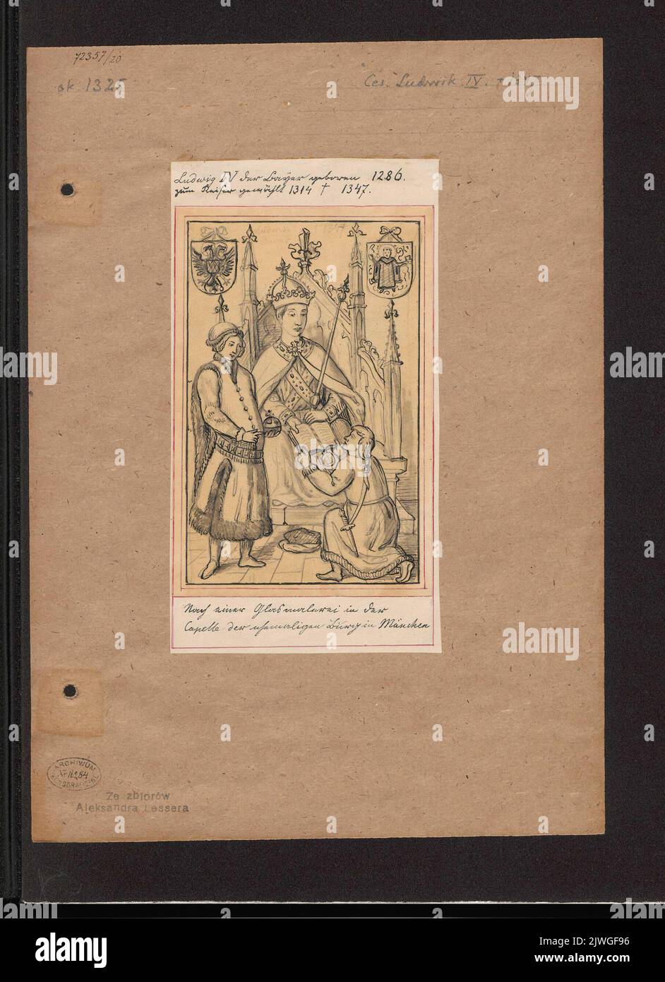 Emperor Louis IV of Bavaria in representative attire and two males in ...