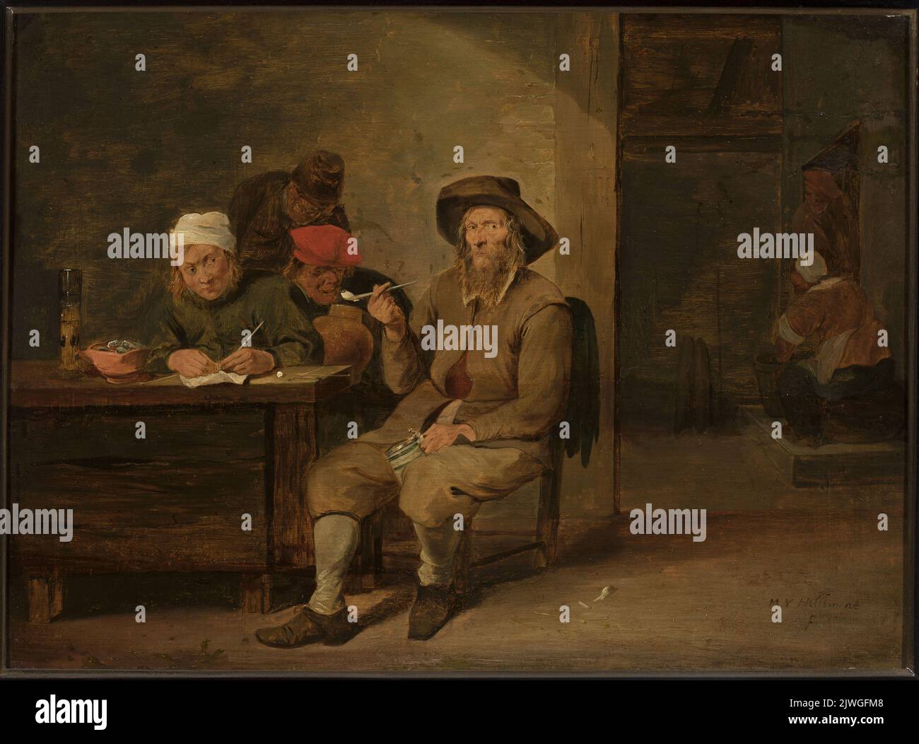 Scene in a tavern. Helmont, Mattheus van (1623- post 1678), painter ...