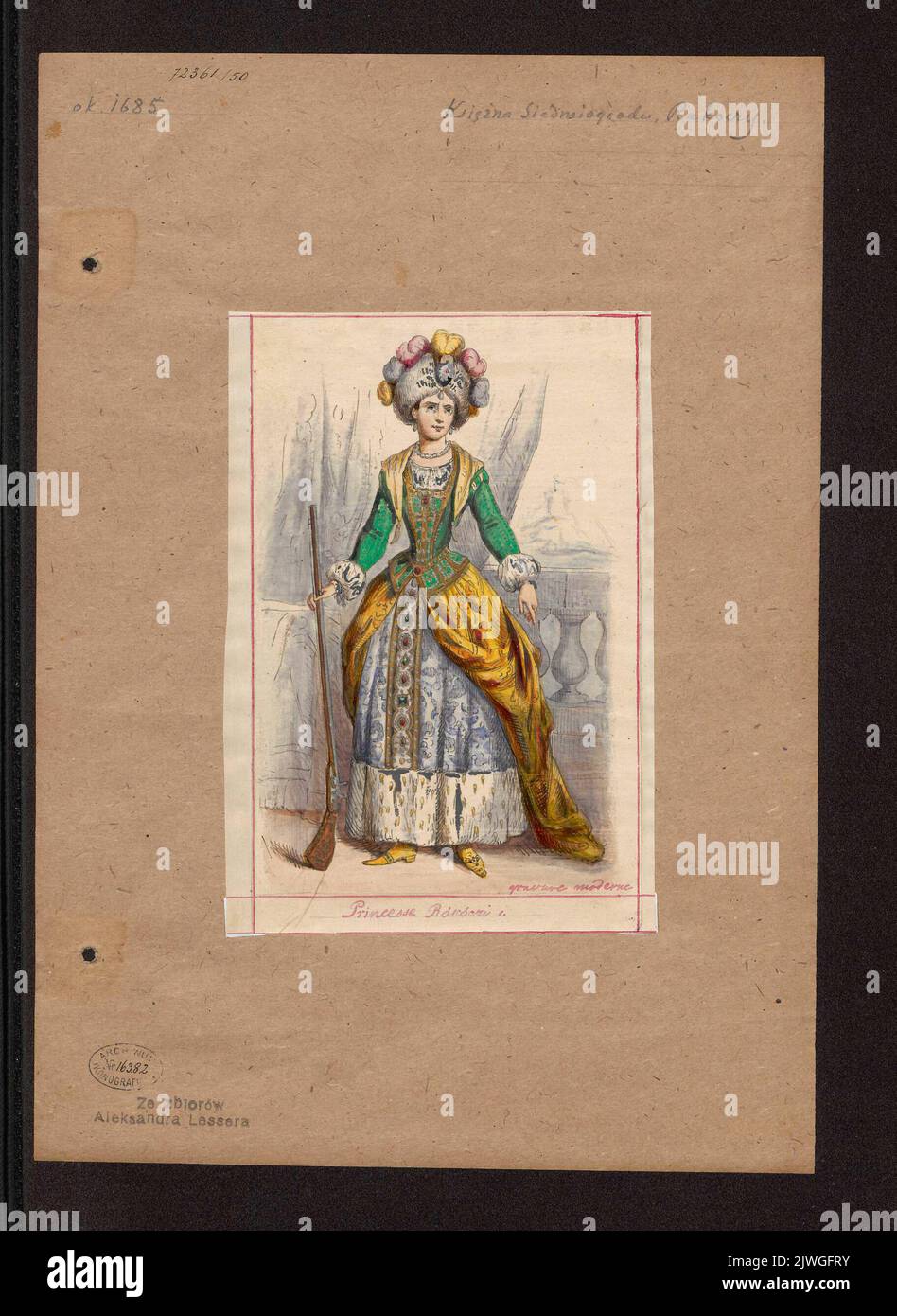 Portrait of countess Jelena Zrinska (Ilona Zrínyi) in attire from the ...