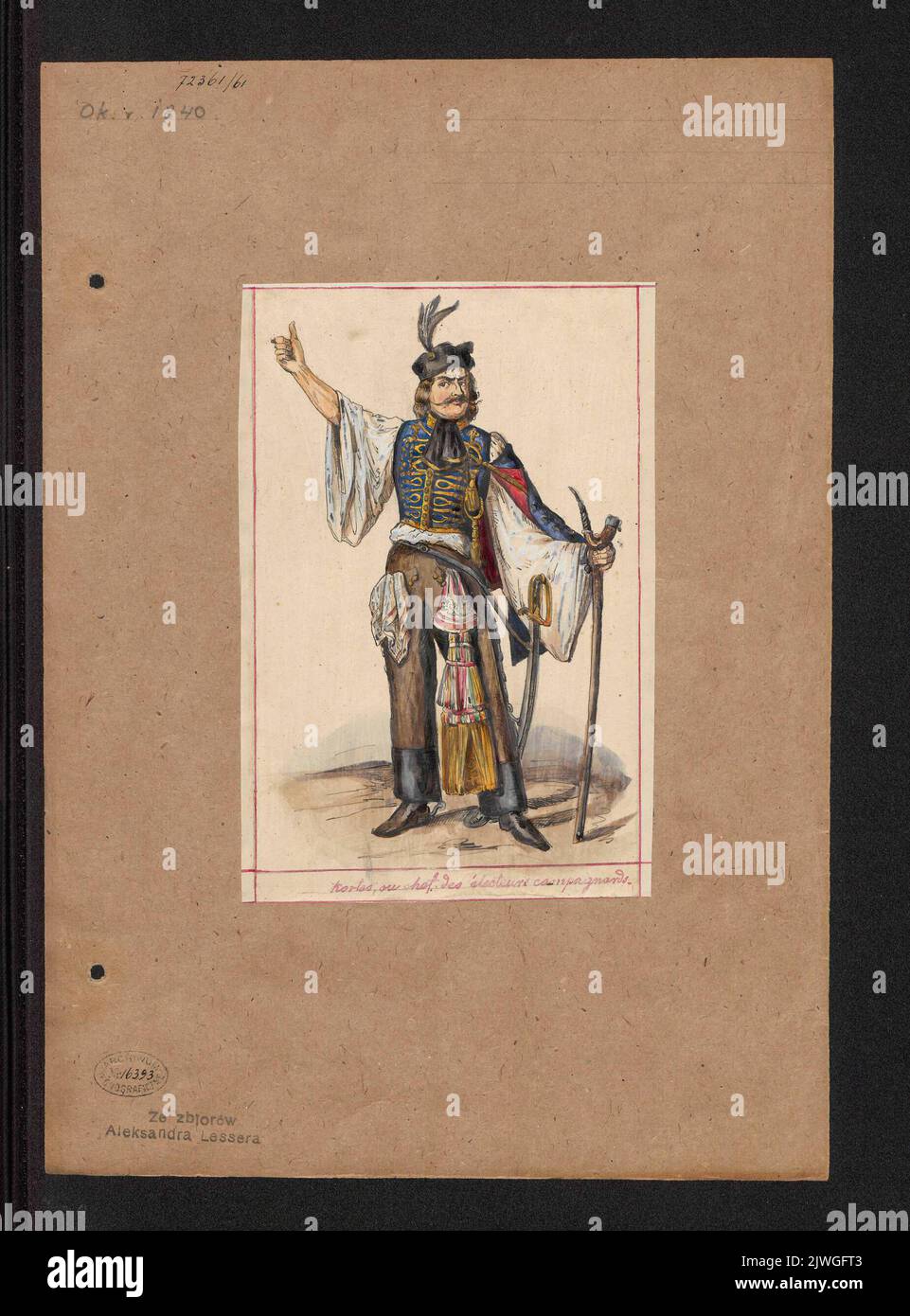 Kortes in attire from c. 1840, according to a print or painting. Lesser ...