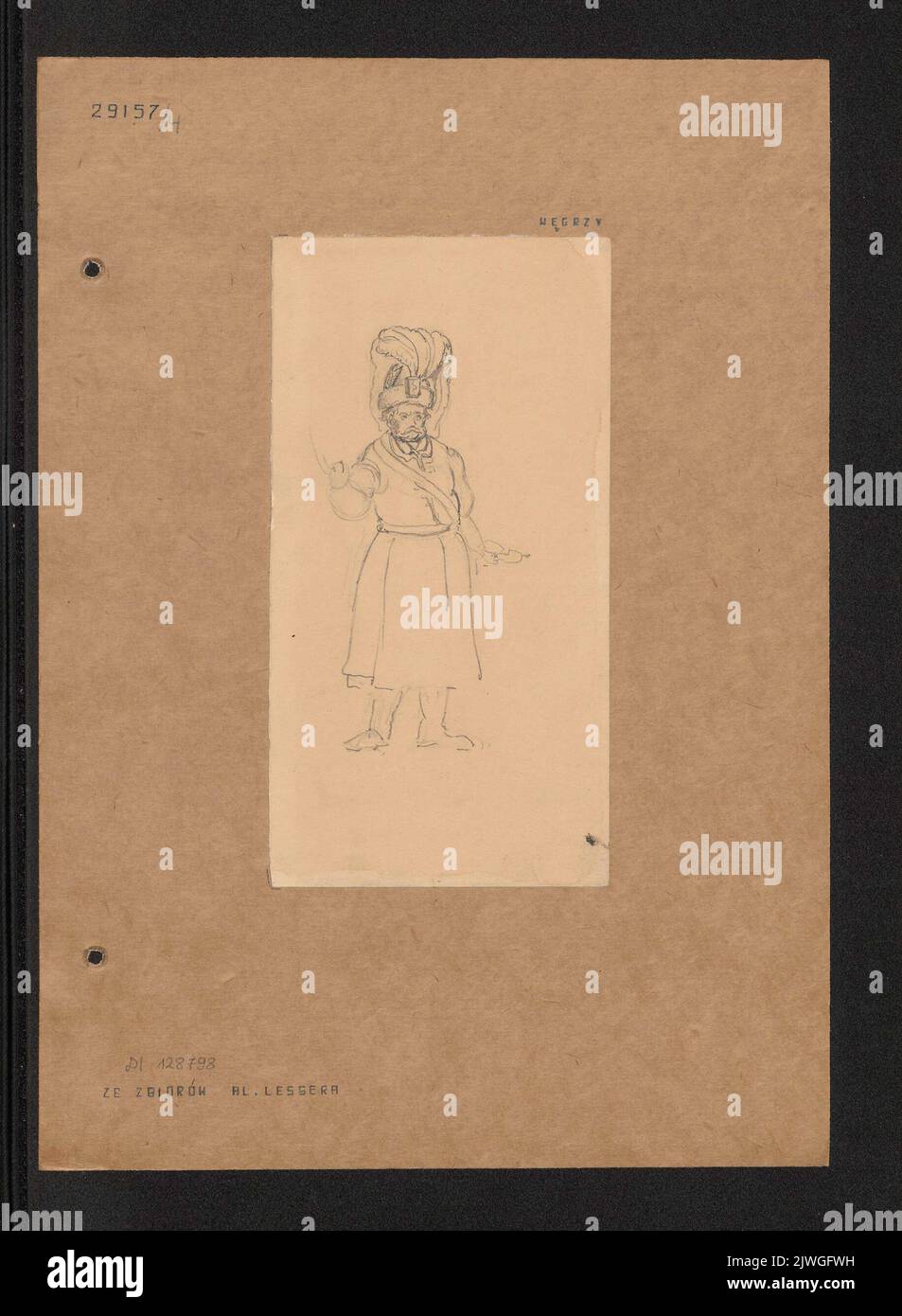 Hungarian Nobleman, sketch. Lesser, Aleksander (1814-1884), draughtsman ...