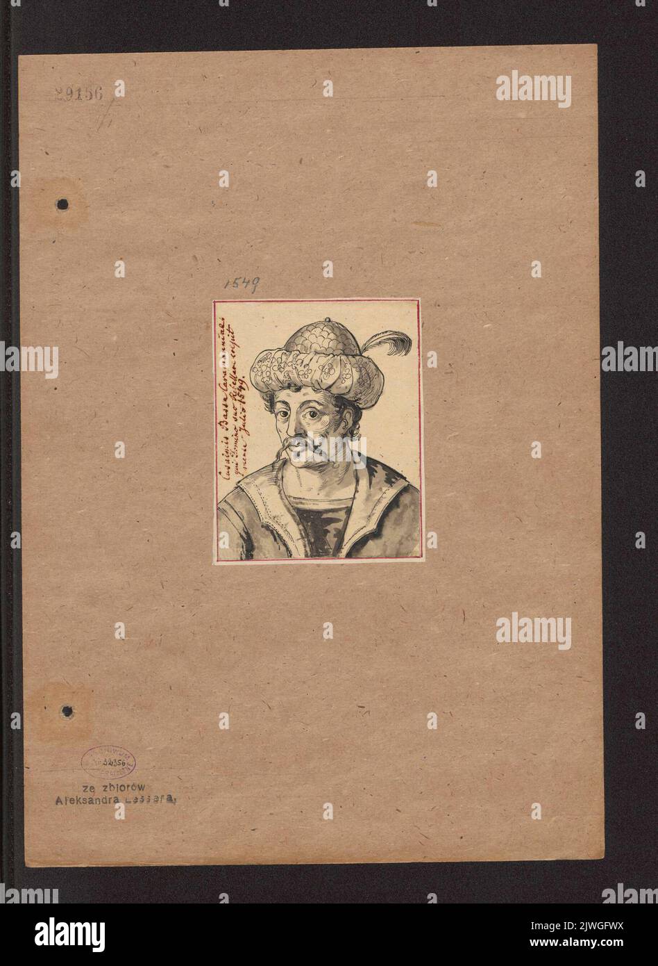 Portrait of man from the 16th century, Cusaimis Basha Caramaniae ...