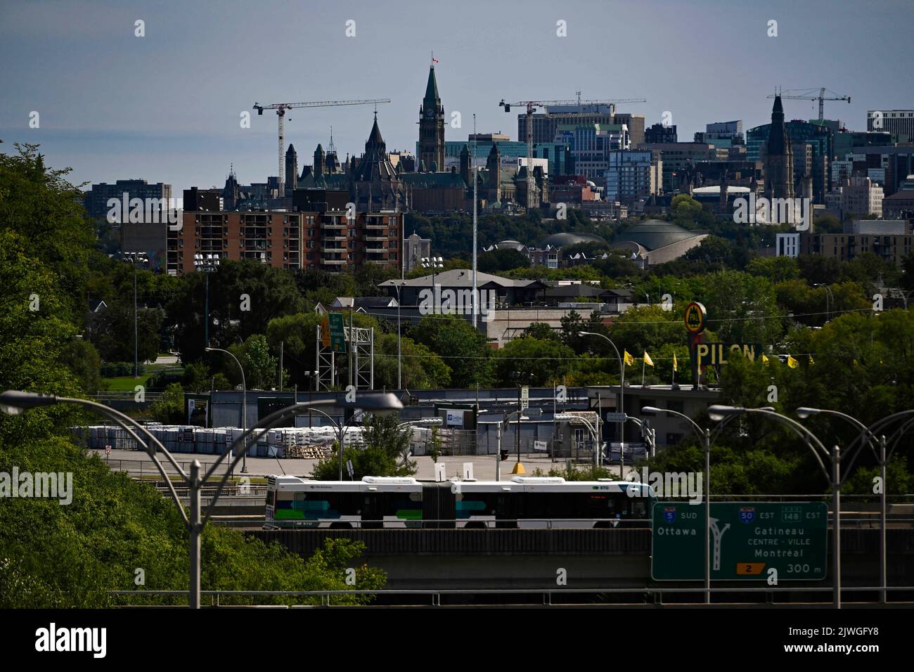 Parliament Hill and the Ottawa skyline are seen on Monday, Sept. 5 ...
