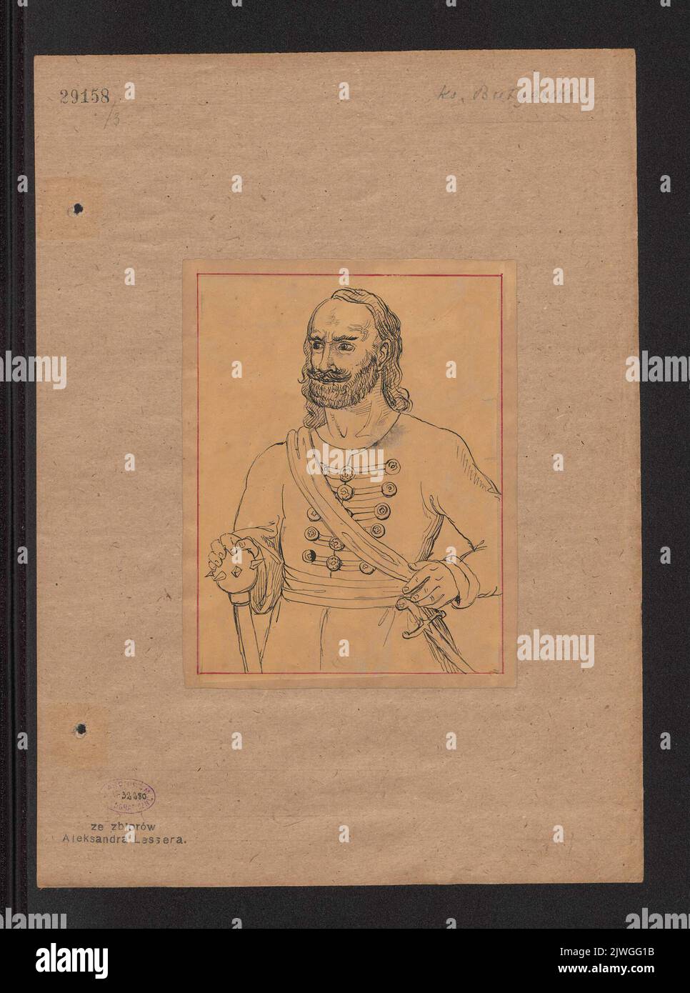 Portrait of Bulgarian duke, sketch. Lesser, Aleksander (1814-1884 ...