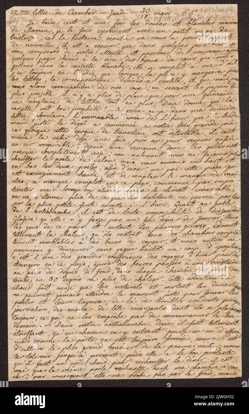 List Jadwigi Łuszczewskiej (Deotymy) i Wacława Łuszczewskiego do ...