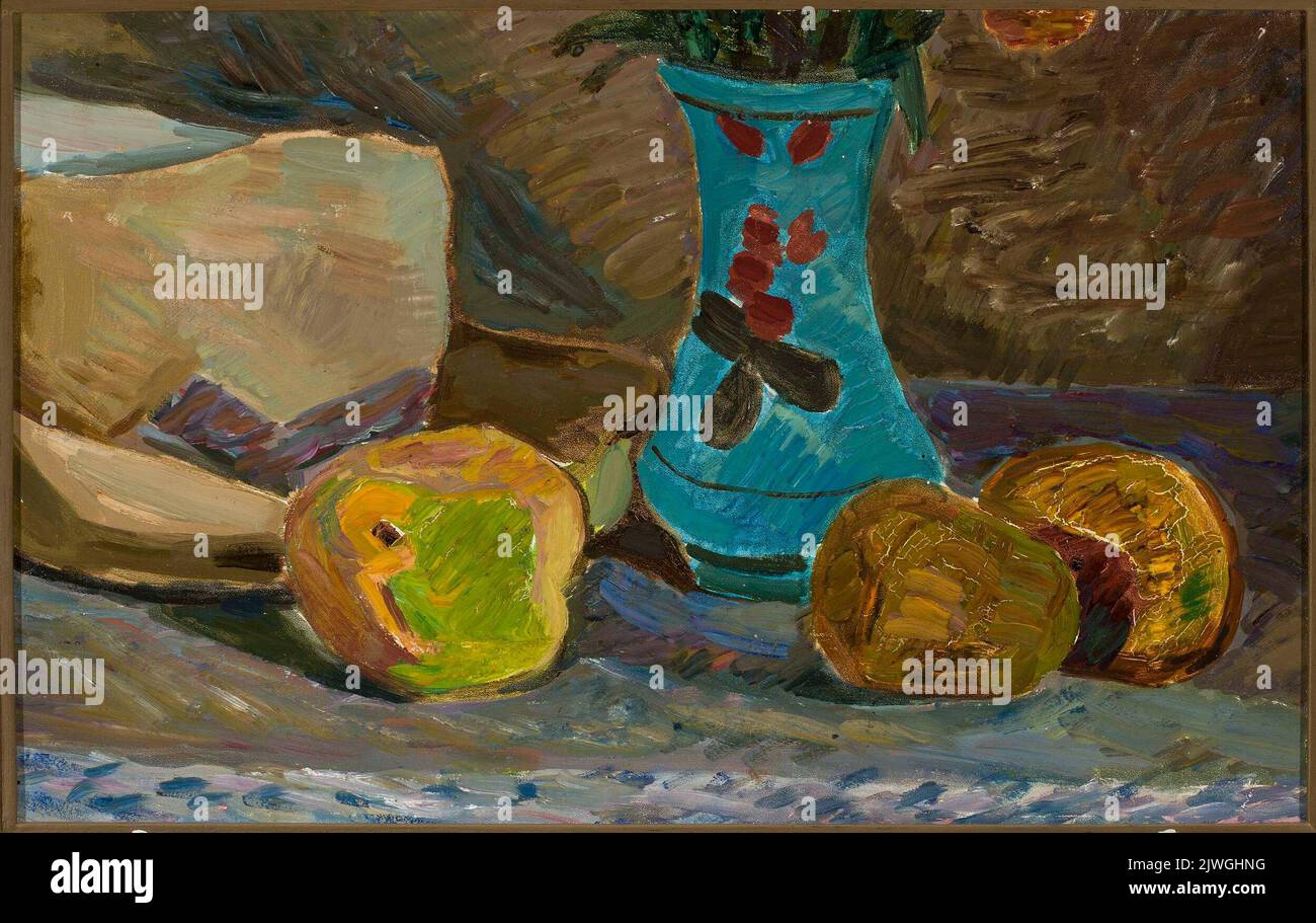 Blue flower vase. Waliszewski, Zygmunt (1897-1936), painter Stock Photo ...