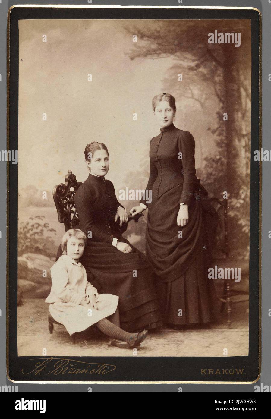 Portrait of three Michałowskie sisters - Maria Dembińska, Helena ...